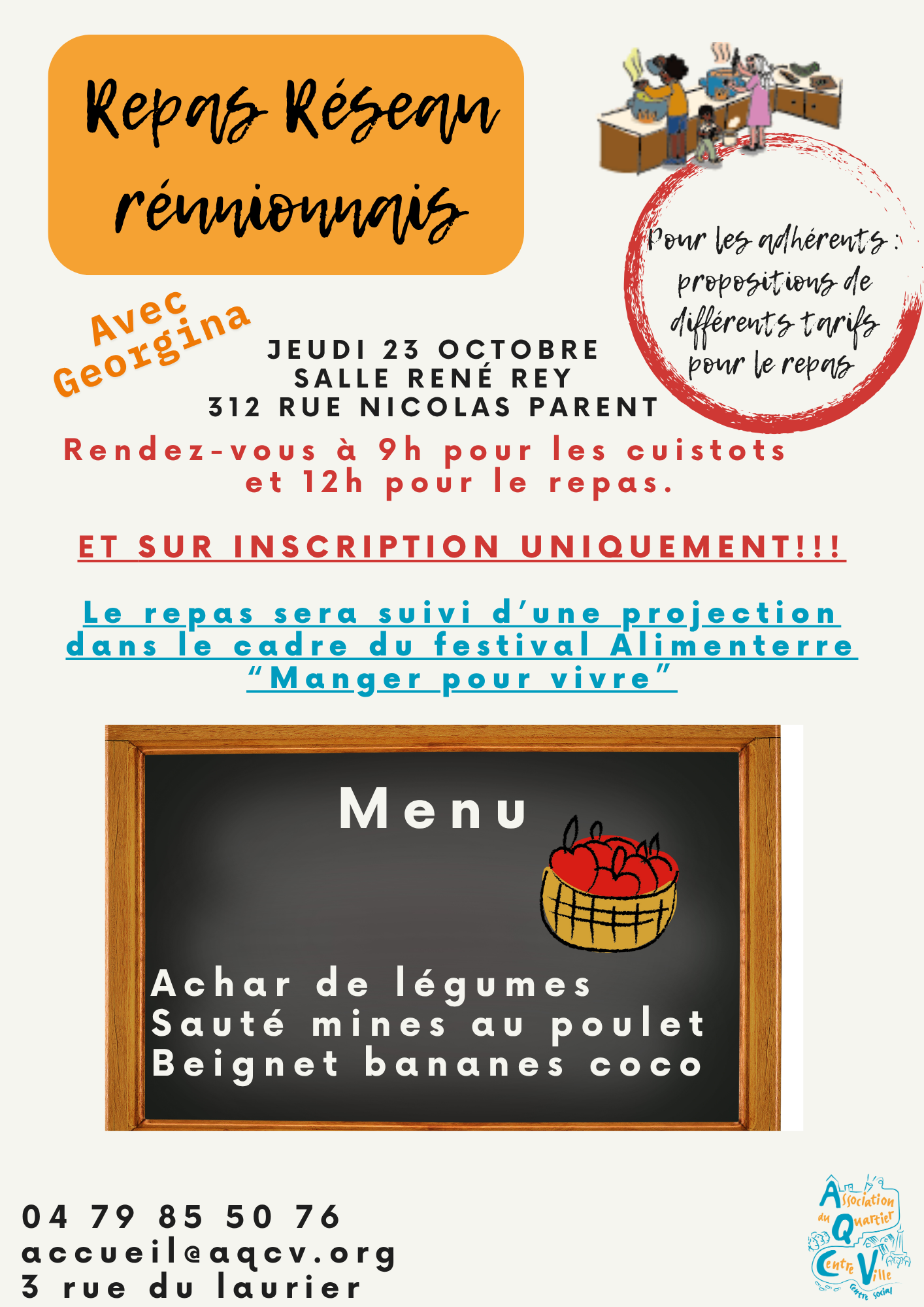 Repas réseau réunionnais et projection documentaire "Manger pour vivre ...